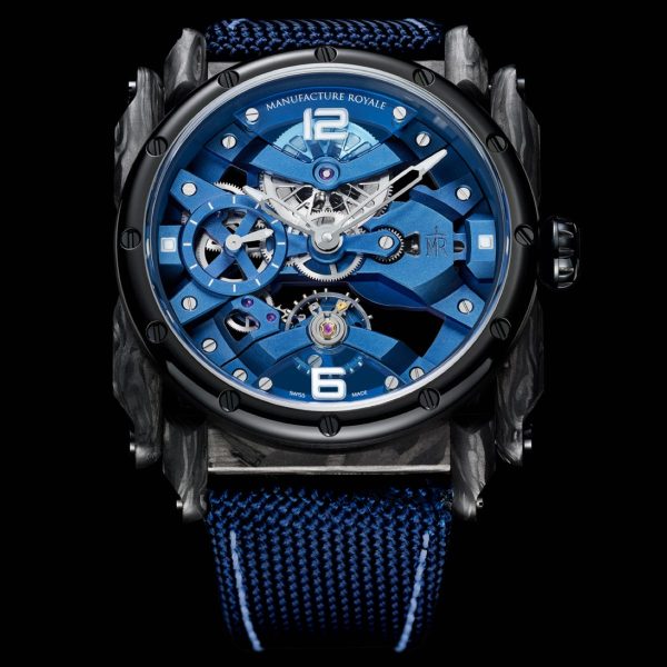 MANUFACTURE ROYALE ADN SPIRIT STEEL DLC FORGED CARBON BLUE (ADN46.04CS04)